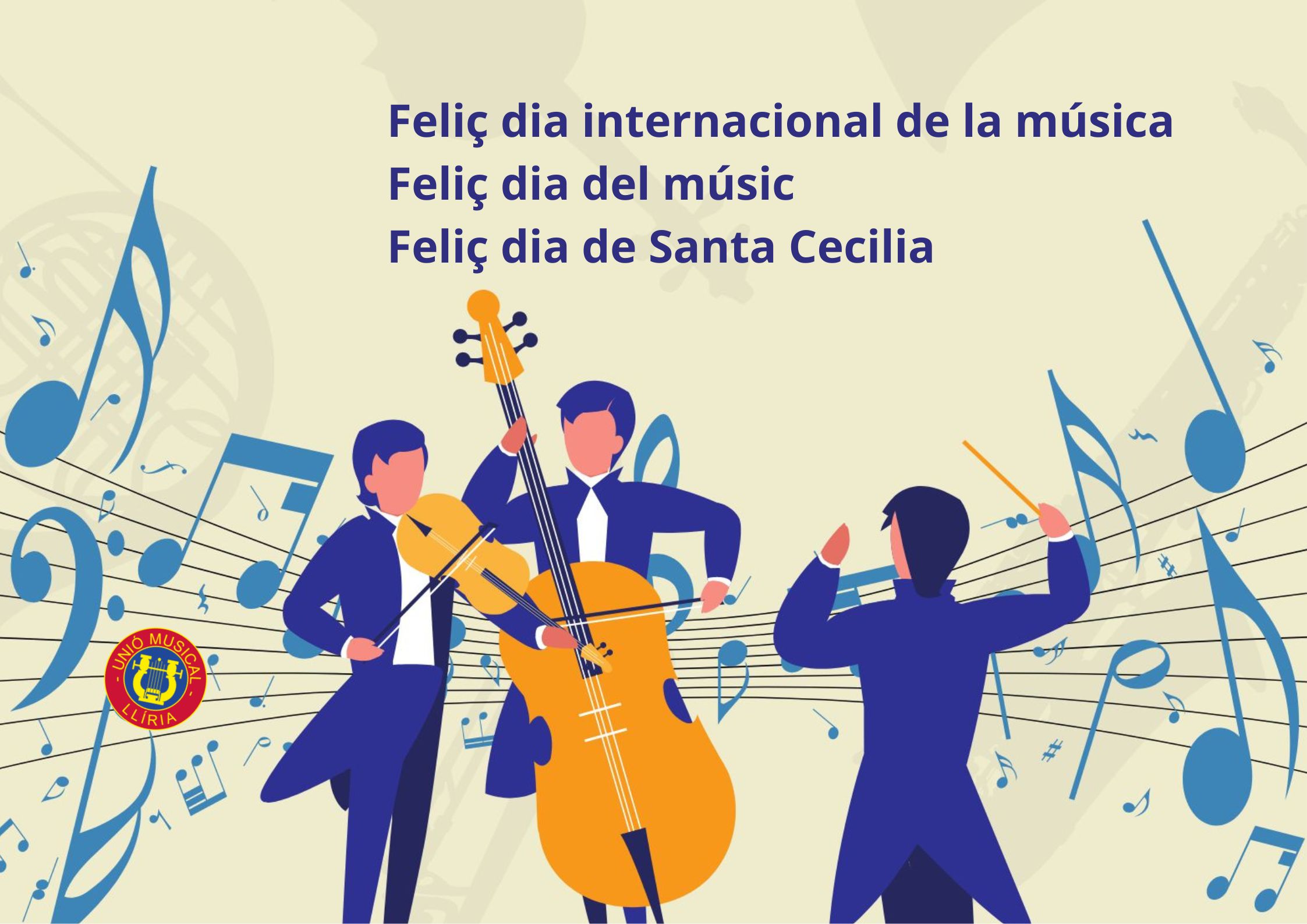 Feliç dia del músic, feliç dia de la música, feliç dia de santa Cecilia ...